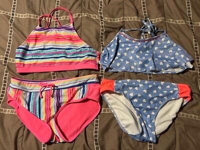 Justice Girls Size 14 Bathing Suits Swim Suits Tankini Bikini Lot 2 | eBay