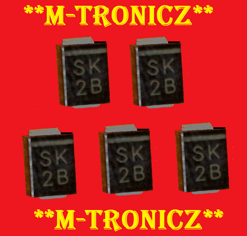 5PCS SK2B 100V 2AMP SCHOTTKY SIZE/PACKAGE DO-214AA EMERSON D640 DIODE ...