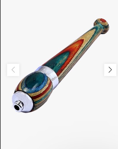 Rainbow Baseball Bat Zeppelin Wooden Smoking Pipe -Large Size - Screen ...