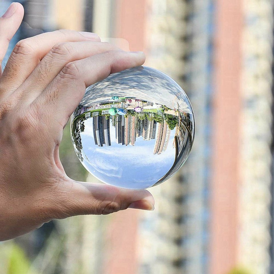 2X Transparent Color Glass Crystal Healing Sphere Photography Props ...