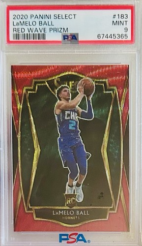 2020-21 Panini Select LaMelo Ball Red Wave Prizm Parallel RC PSA 9 MINT ...