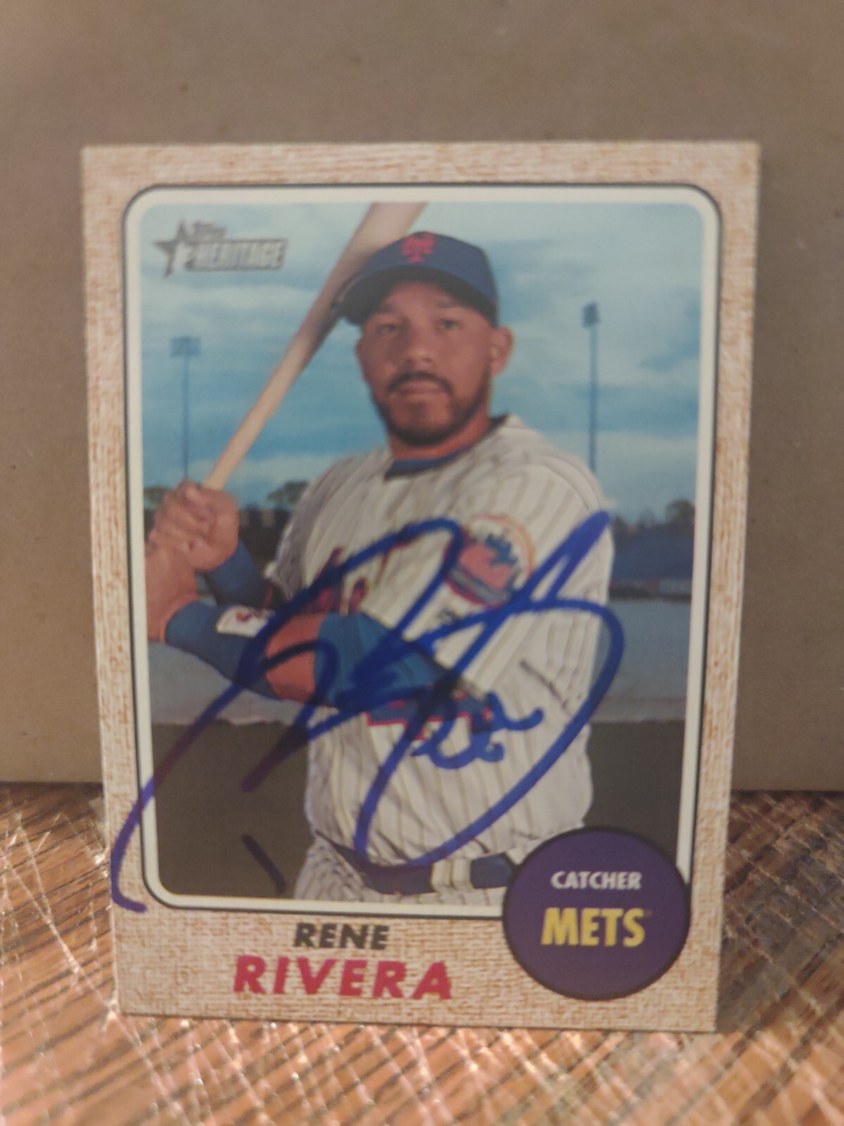 Rene Rivera Autographed 2017 Topps Heritage Signed Baseball Card #682 ...