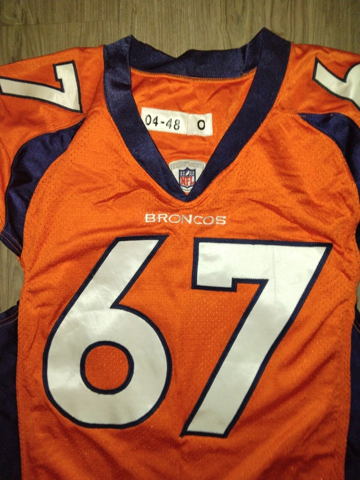 NFL 2004 Reebok Denver Broncos Game Worn Used Football Jersey #57 Team ...