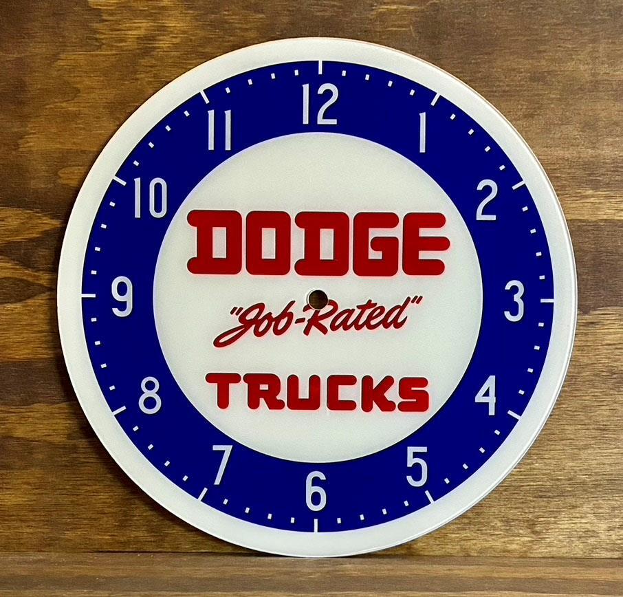 14-3/8" Dodge Trucks Round Replacement Clock Face for Pam Style Clock ...