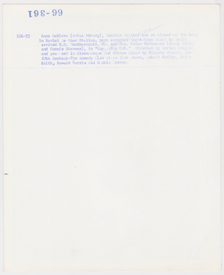 JERRY LEWIS & ANITA EKBERG IN WAY WAY OUT 1966 ORIGINAL 8X10 MOVIE ...