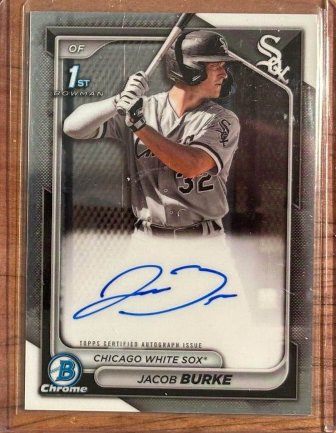 Jacob Burke 2024 Bowman Chrome #CPA-JB 1st Auto RC White Sox Rookie ...