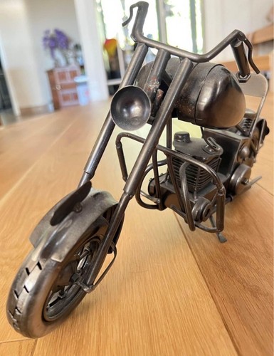 Vintage Handmade Harley Davidson Chopper' Metal Toy Motorcycle Scale ...