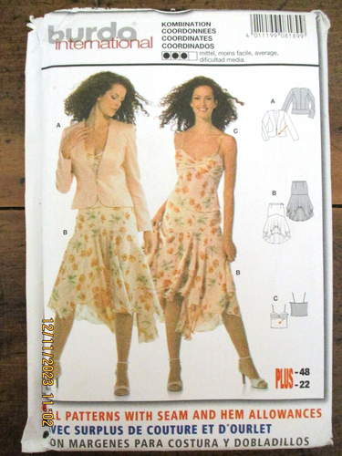 BURDA SEWING PATTERN 8189 - LADIES' JACKET, SKIRT, TOP - SIZES 10 to 22 ...