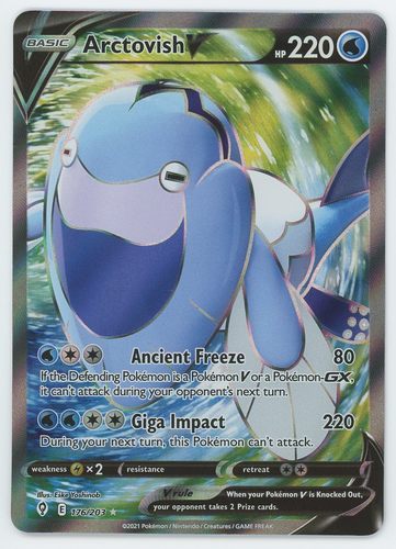Arctovish V 176/203 Ultra Rare Holo Full Art Evolving Skies Pokemon ...