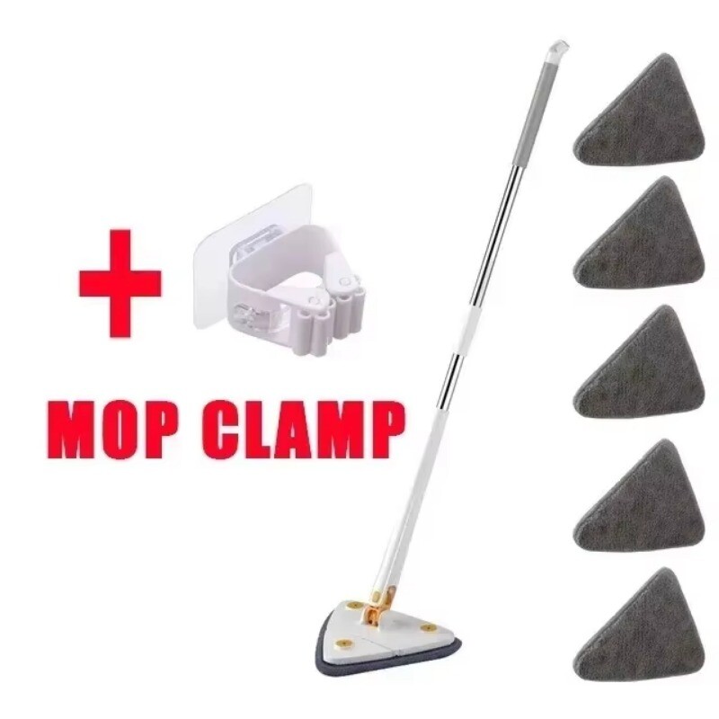 Rotatable Telescopic Triangle Mop 360° Spin Cleaning Mop Squeeze Wet ...
