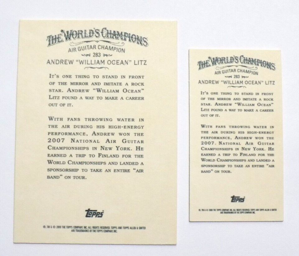 2008 Topps Allen & Ginter's World's Champions Andrew Litz Card & Mini ...