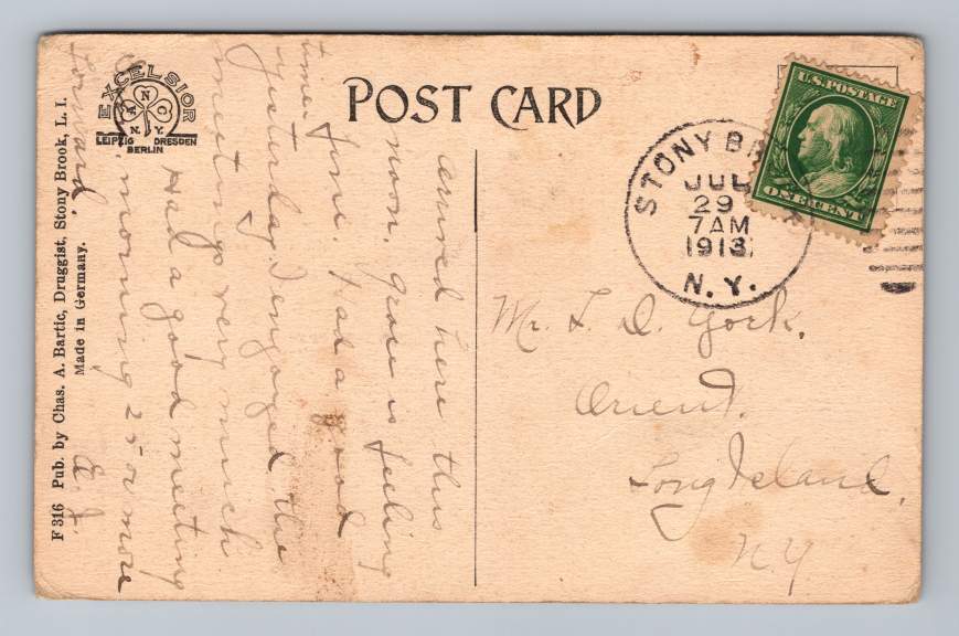 High School STONY BROOK New York Antique Long Island Collotype Postcard ...