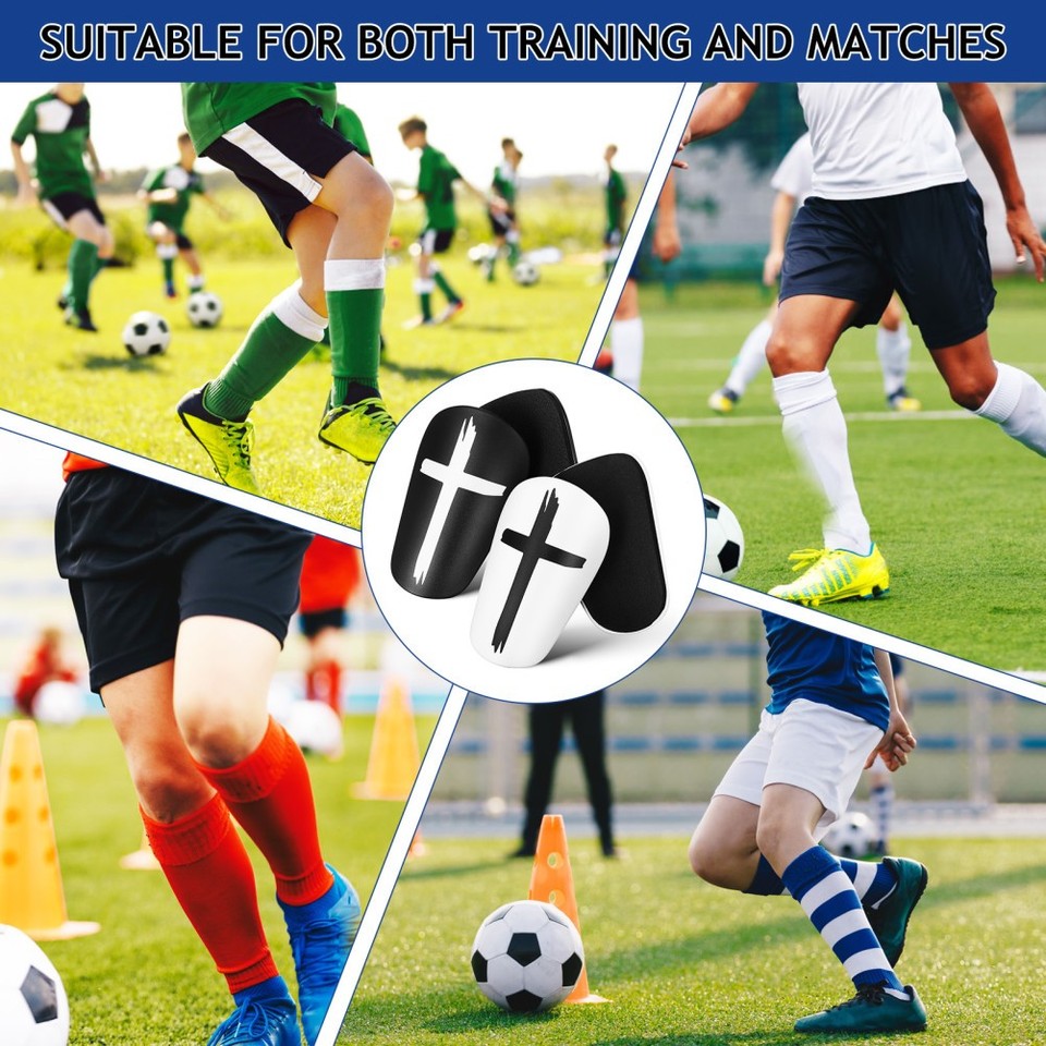 2 Pairs Kids Soccer Leg Protection Shin Guards Adult Men Children Pad ...