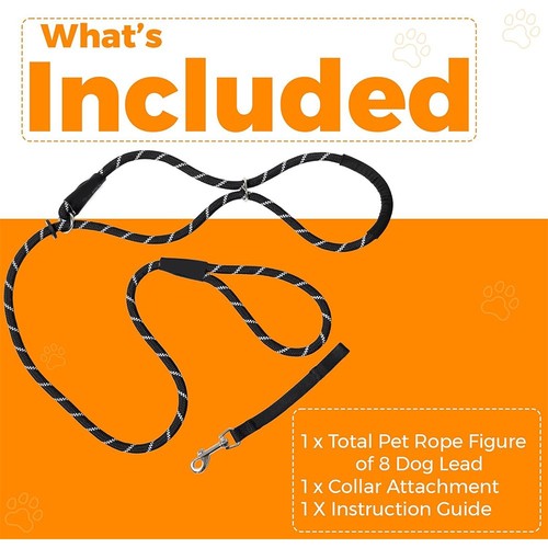Pet Swivel Flat Figure of 8 Lead Halti Anti Pulling Dog Lead Leash ...