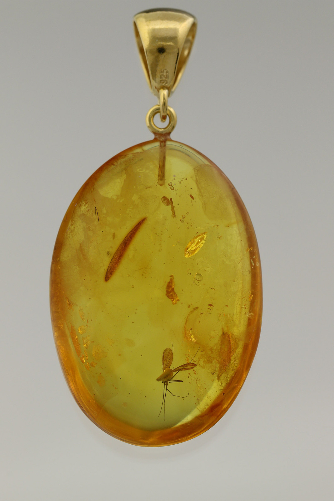 Rare DIXID MIDGE Genuine BALTIC AMBER Silver Gold Plated Pendant 6.1g ...
