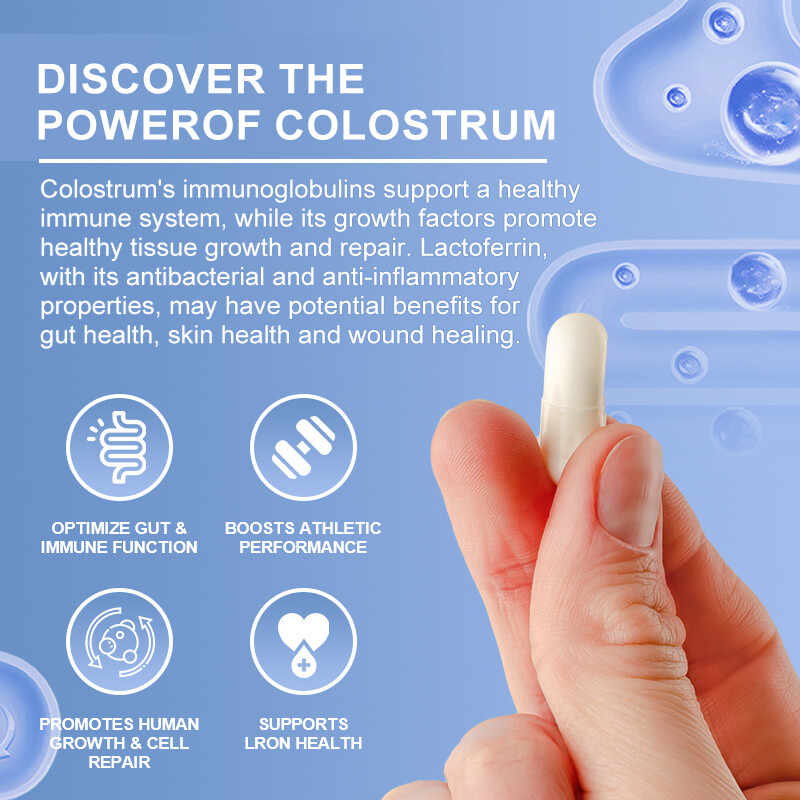 Colostrum Capsules 20% Immunoglobulin IgG 120 Caps Bovine Colostrum ...