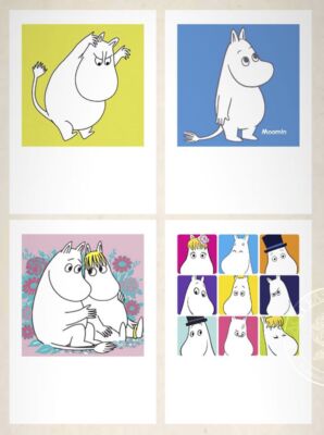 New Collectable Set Of 4 Fun Moomin Designed Postcards Gift Anime Cute ...