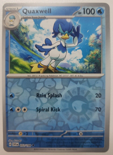Quaxwell Reverse Holo Pokemon TCG Card 053/198 | eBay