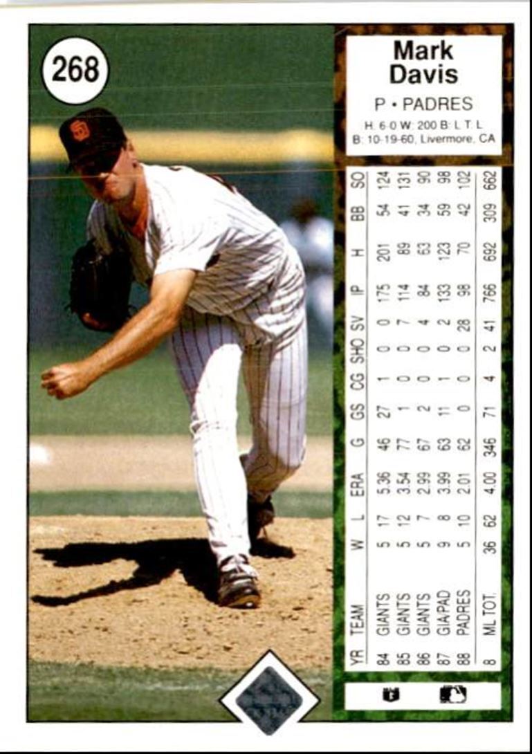 1989 Upper Deck Mark Davis San Diego Padres #268 | eBay