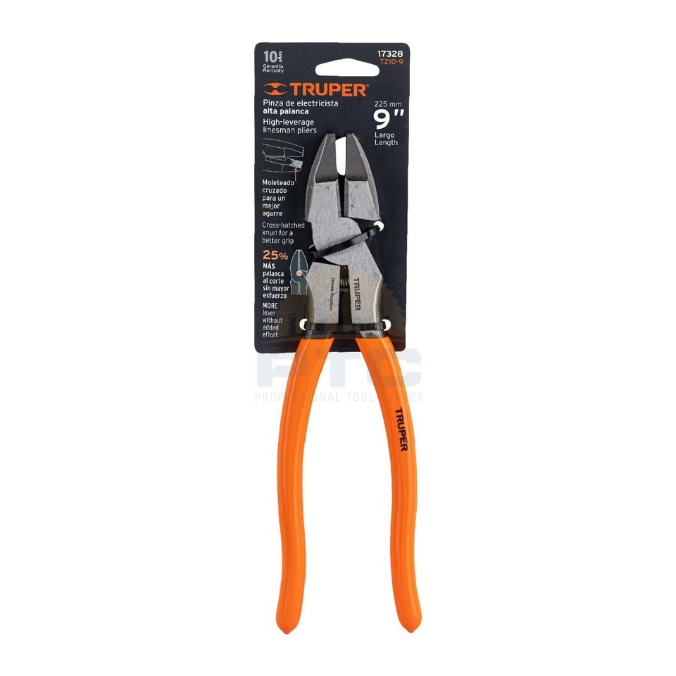 Truper T210-9 Pliers for electricians 9" high lever PVC handle | eBay