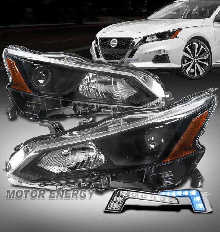 For 19-22 Altima Halogen Projector Black Headlight Headlamp+Blue LED ...