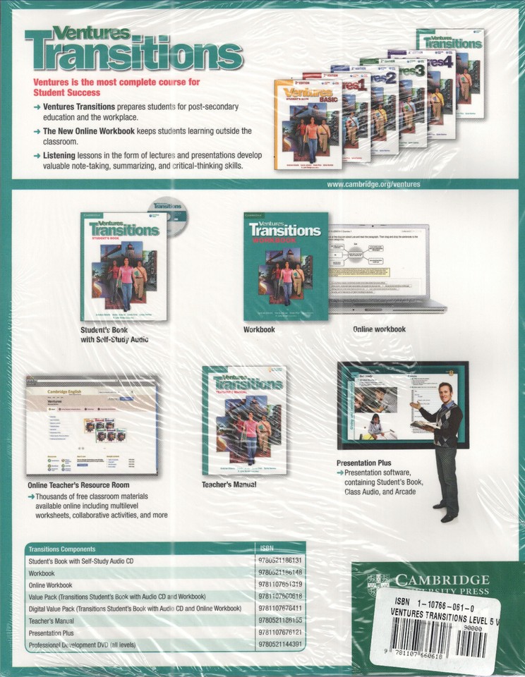 Ventures Transitions Level 5 Value Pack (student's Book With Audio Cd And Wor... 9781107660618| eBay