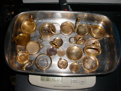 LOT OF WRIST AND POCKET WATCH CASES ALL GOLD FILLED SCRAP RECOVERY 350g ...