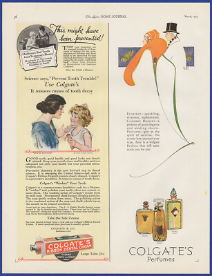 Vintage 1925 COLGATE'S Perfumes Florient Ribbon Dental Cream 20's Print ...