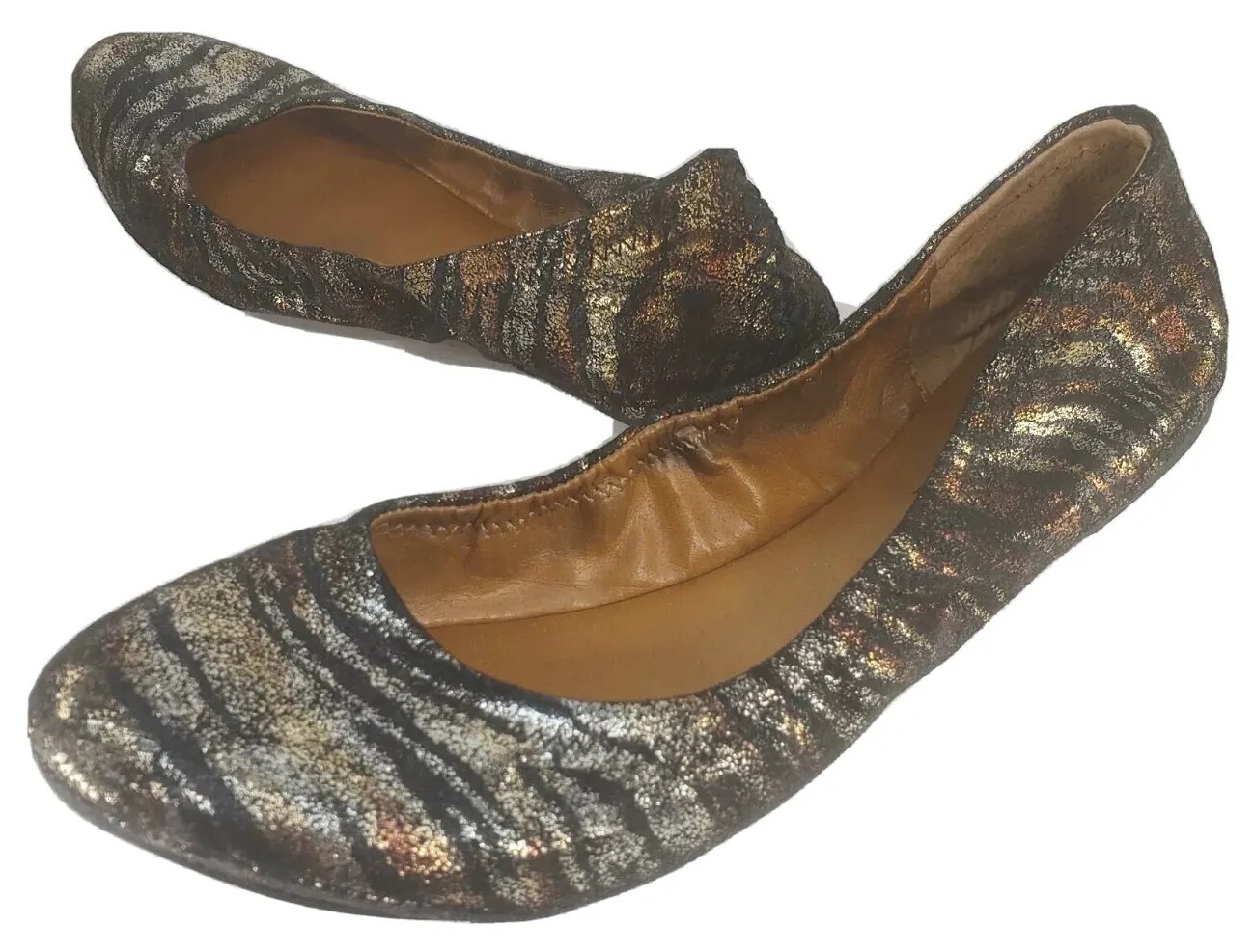 Lucky Brand Emmie Ballerina Flats Tiger Animal Print … - Gem