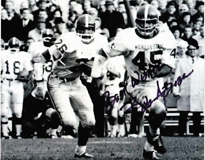 Bob Apisa signed 8x10 Michigan State Spartans B&W photo RARE | eBay