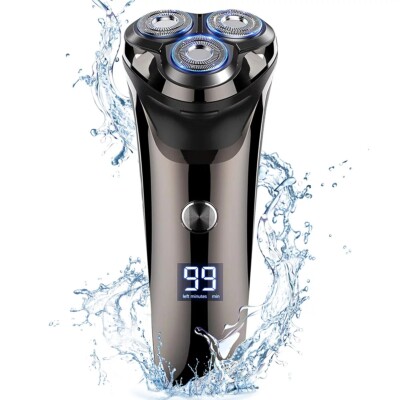 4D Electric IPX7 Waterproof Electric Razor Dry Wet Rotary Rechargeable ...