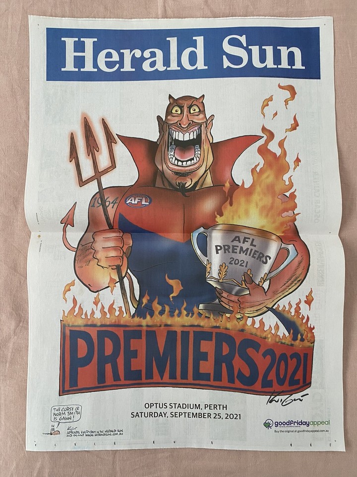 2021 AFL Melbourne Demons - (7) Herald Sun Newspaper Posters | eBay ...