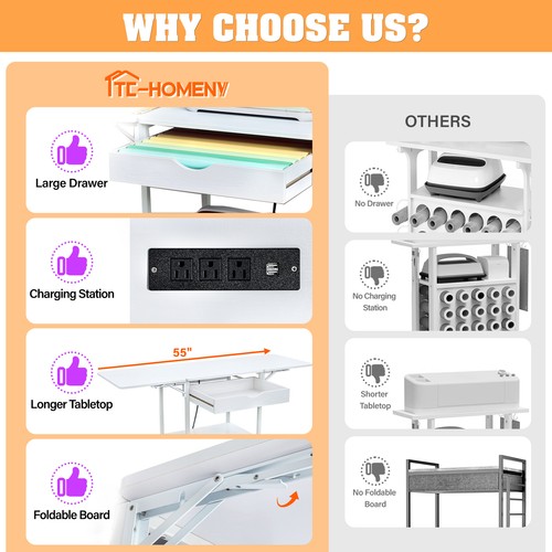 Foldable Heat Press Transfer Machine Table Stand Movable Heat Press ...