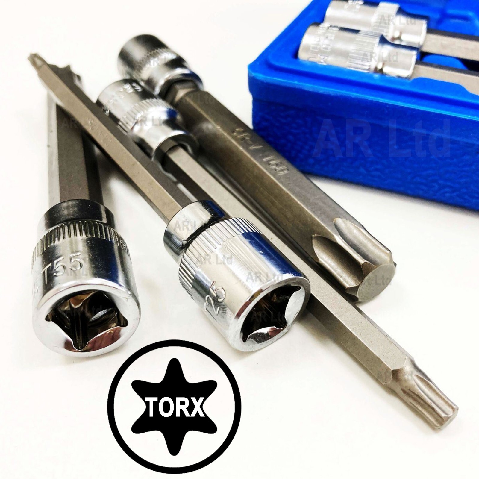 Long TORX Star Socket Bit Set 3/8" dr Long Reach Deep Male Torx STAR T ...