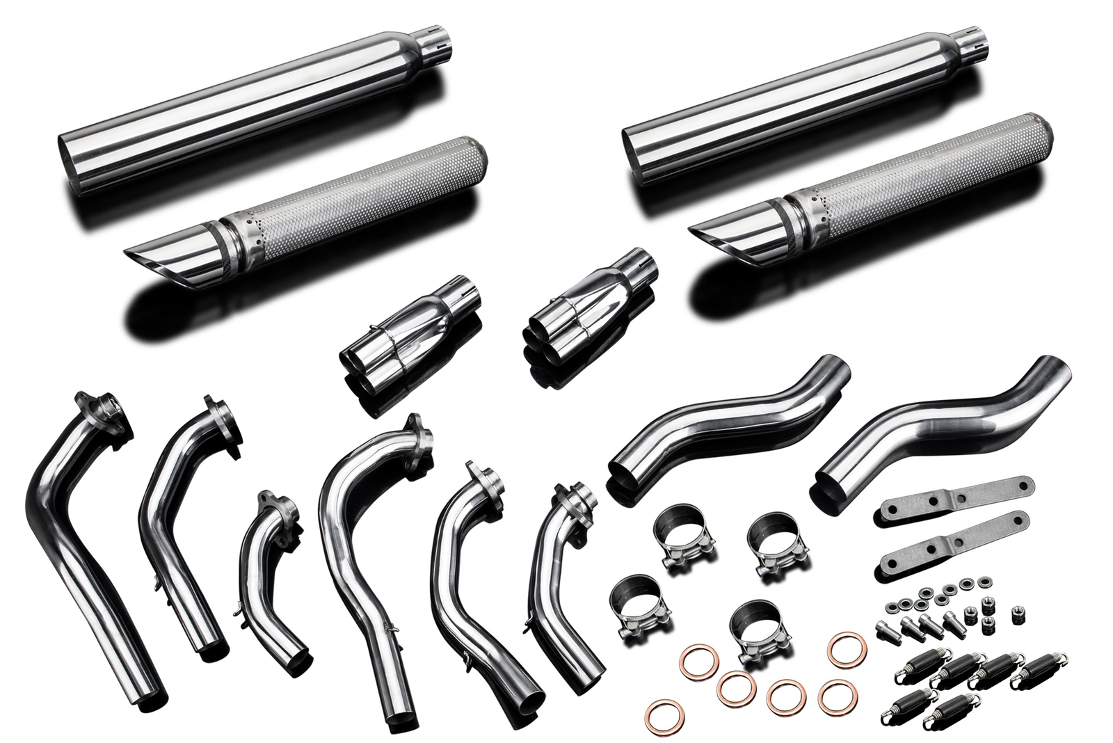 Honda Valkyrie Delkevic 6-2 Exhaust 21" Slash Tip Stainless Round ...