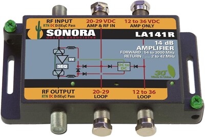 LA141R-T Sonora, SWM8 Line Amp, 14 dB Gain, w/Ret & 12V Power Supply | eBay