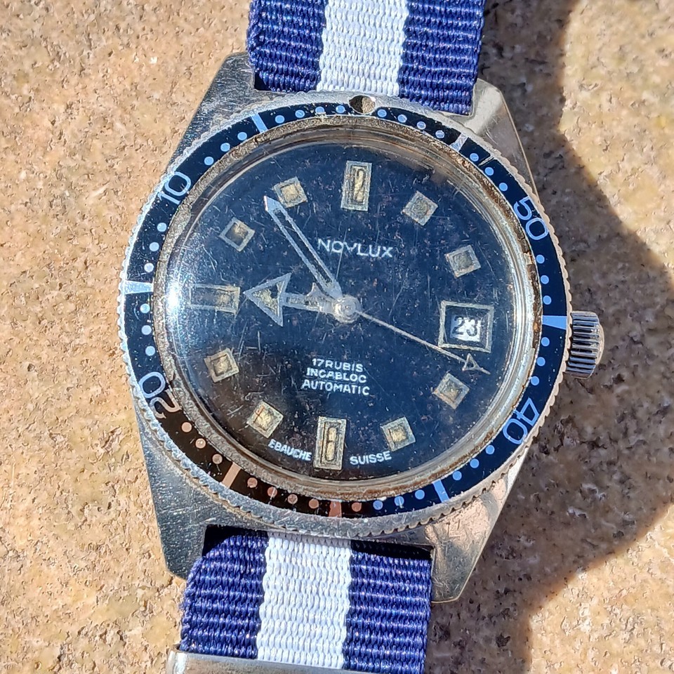 NOVLUX Skin Diver 20 ATM Automatic Vintage Stainless Steel Large 37mm ...