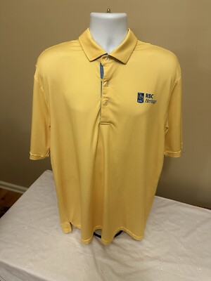 RBC Heritage Golf Tournament Men's Polo Yellow With Logos | eBay