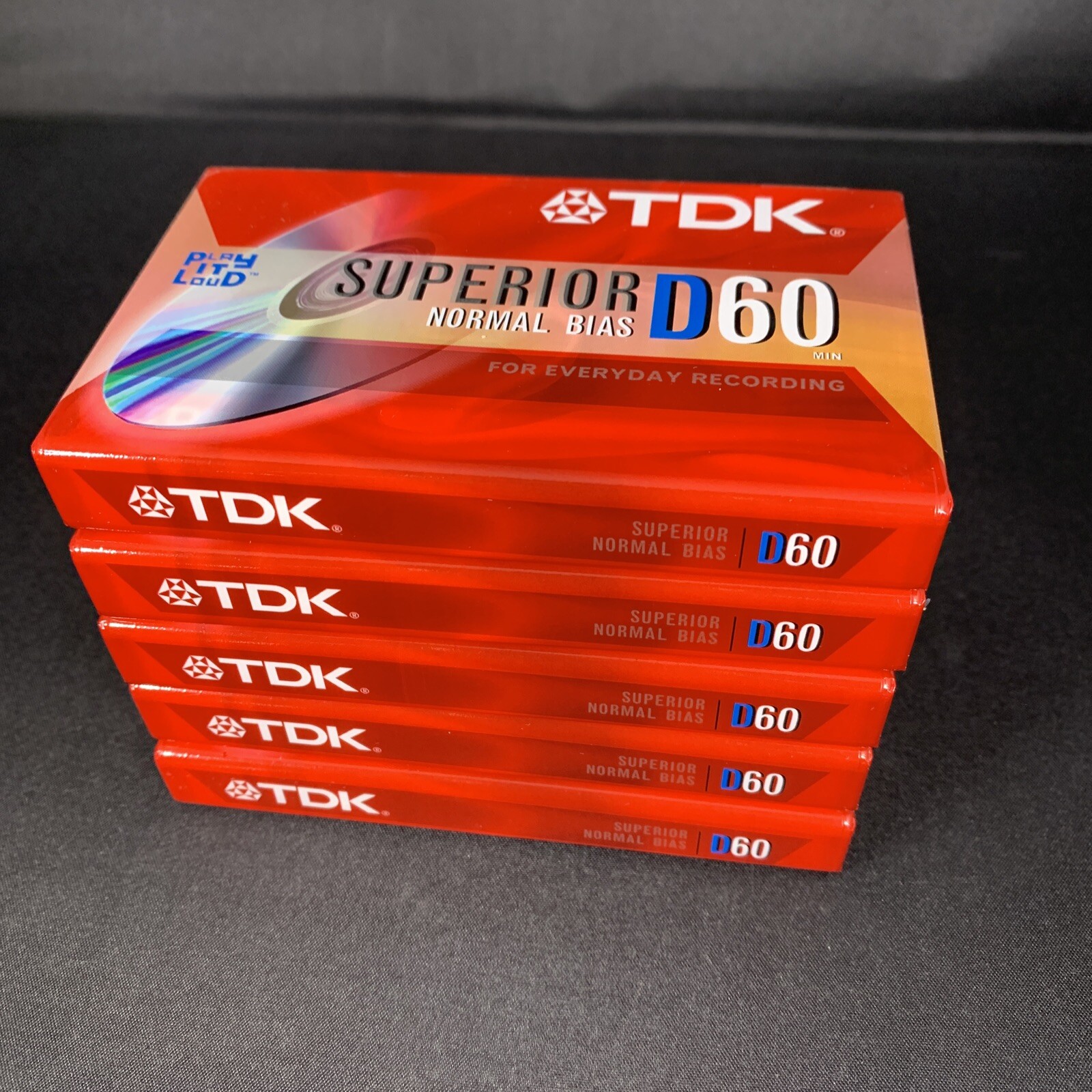 TDK Superior D60 Normal Bias Pack of 5 Sealed IEC 1 TYPE 1 Cassette ...