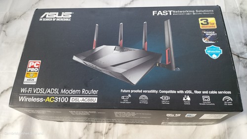 Asus DSL-AC88U Wireless-AC3100 Modem Router Black Box + Accessorie Only ...