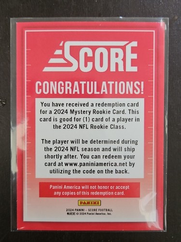 2024 Score Mystery Rookie Redemption 402 Mystery Rookies 2 | eBay
