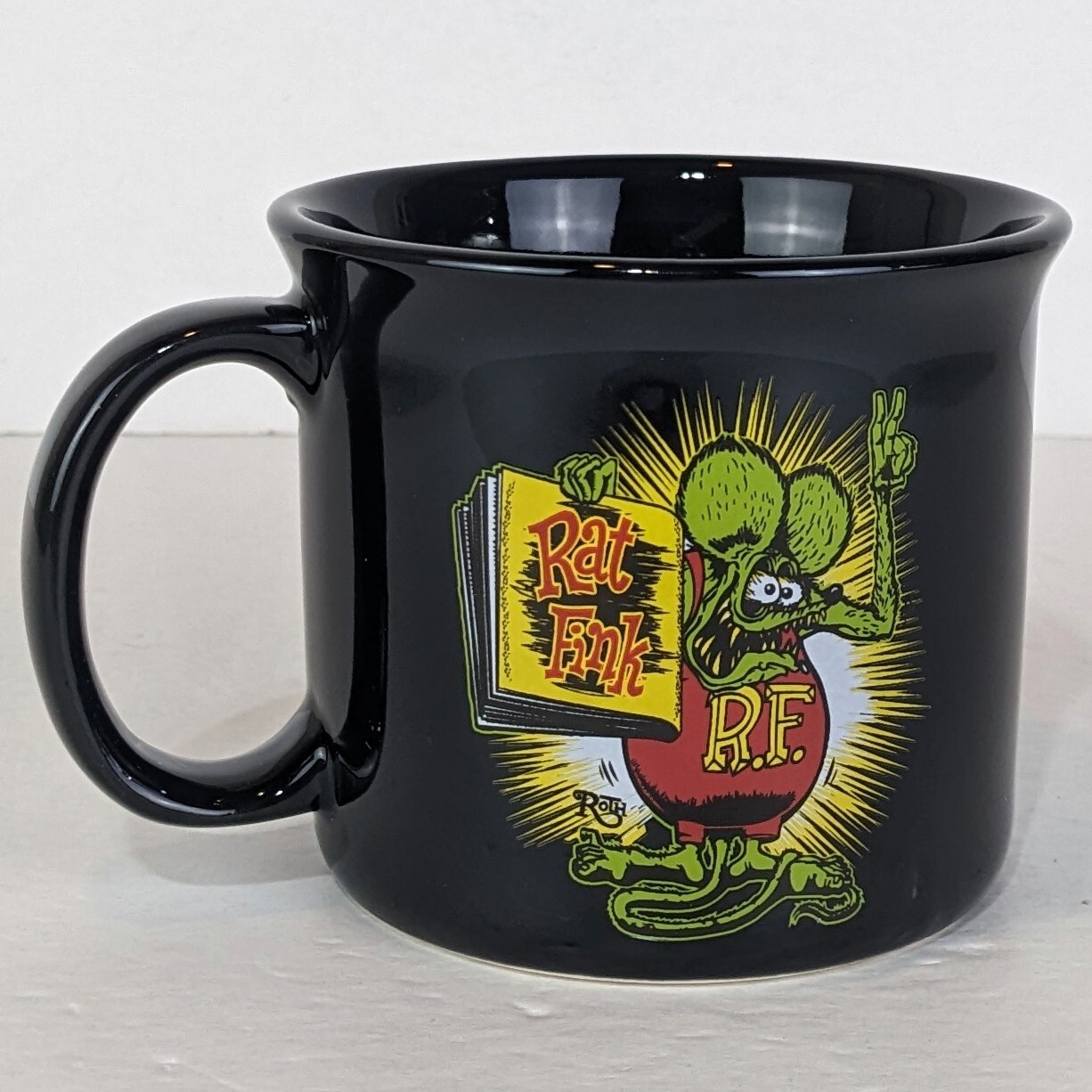Ed Big Daddy Roth Rat Fink Coffee Mug 16oz Black Double-Sided Hot Rod ...