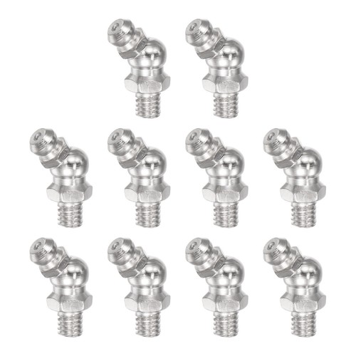 20Pcs M6x1mm Thread Grease Fitting for Machine Nickel-Plated 45 Degree ...