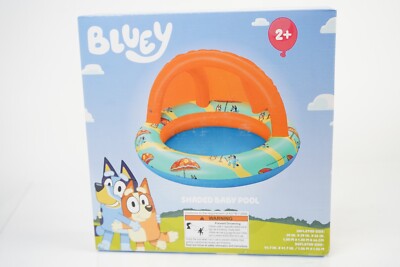 Ludo Bluey Inflatable Shaded Baby Pool 7 Gal Water Capacity Ages 2 ...