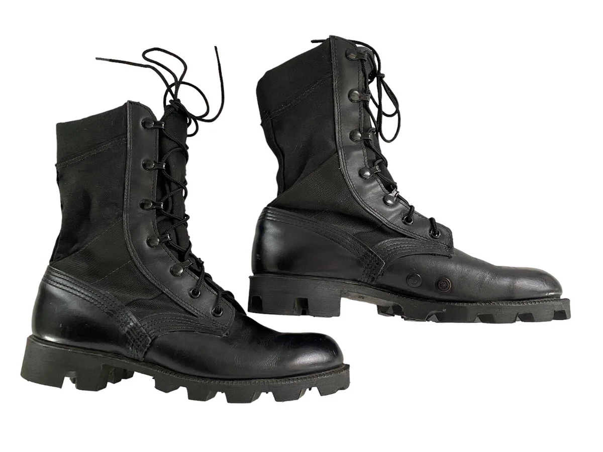 Black Combat Boots With Black Spikes