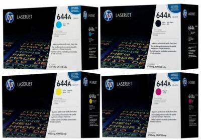 SET 4 Genuine Sealed HP 644A Toners Q6460A Q6461A Q6462A Q6463A -- OPEN ...