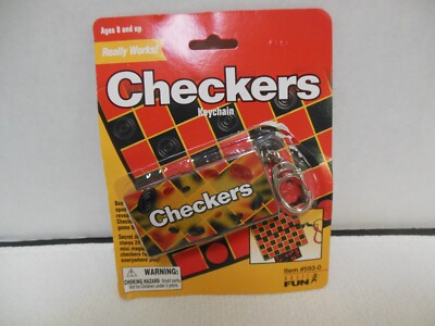 Sealed Vintage 2000 Magnetic Checkers board game Keychain Basic Fun | eBay