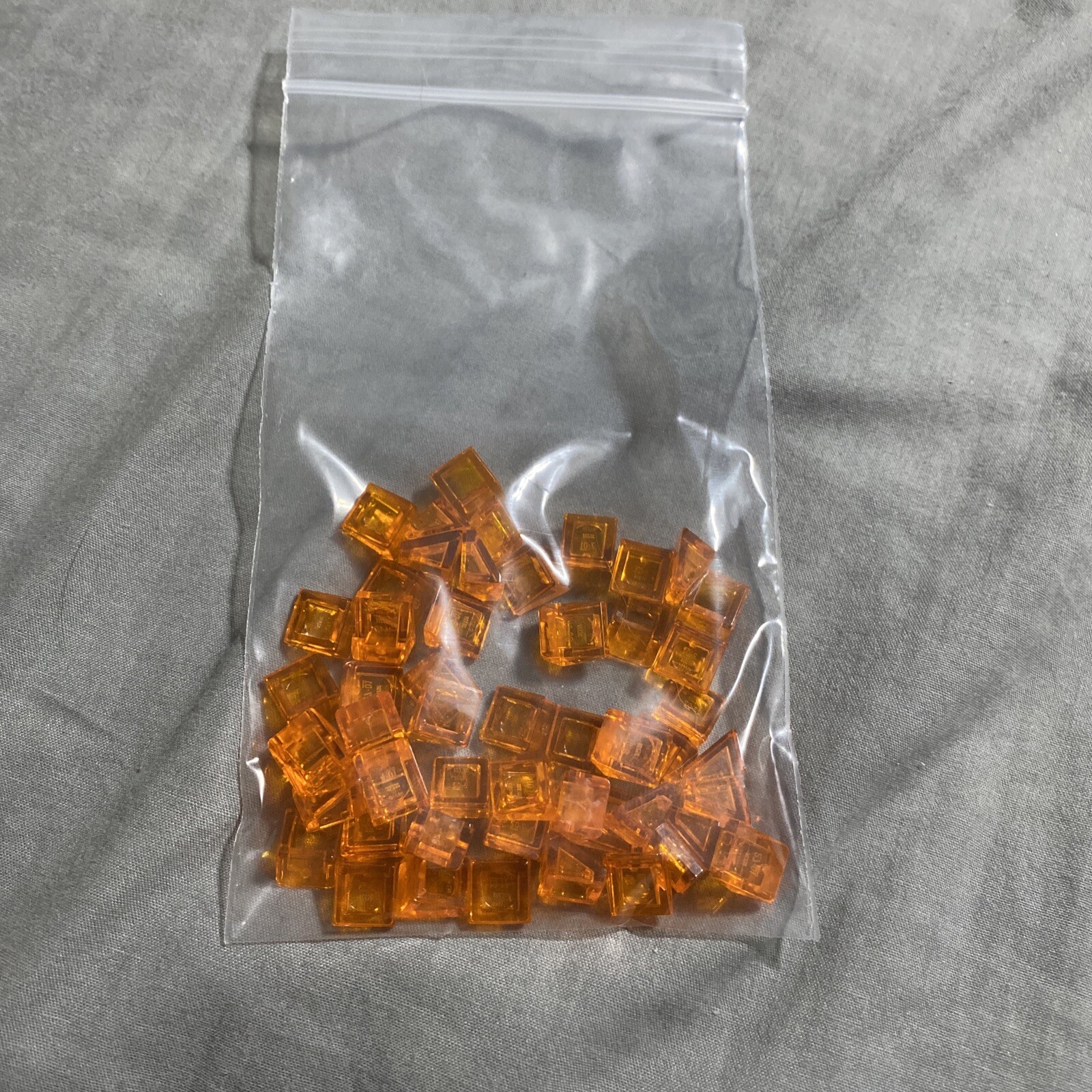 50 NEW LEGO Transparent Bright Orange 1x1 2/3 Roof Tiles (50746/4244369 ...