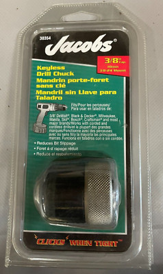 Jacobs Chuck 30354 3/8" Keyless Chuck for 3/8"-24 Thread Spindle | eBay