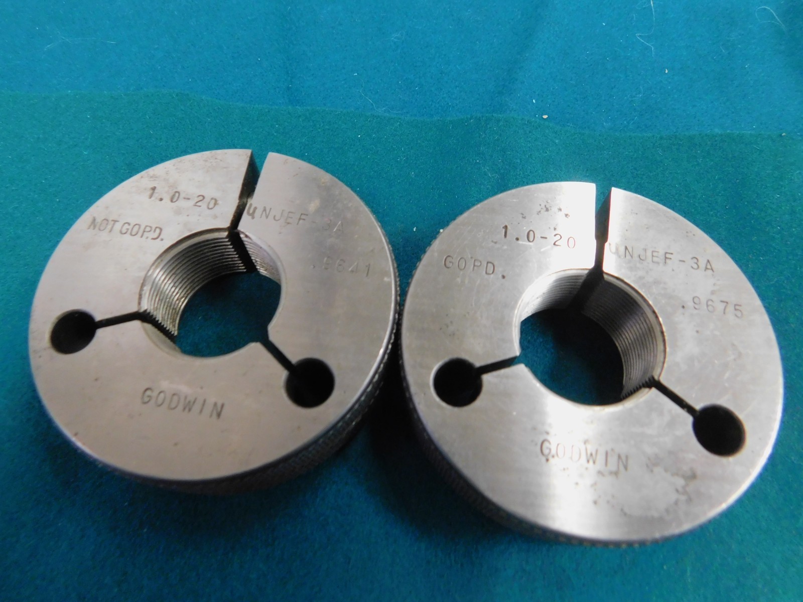 Hanson Whitney or Godwin Go & No Go Thread Ring Gage Set 1.0" -20 UNEF ...